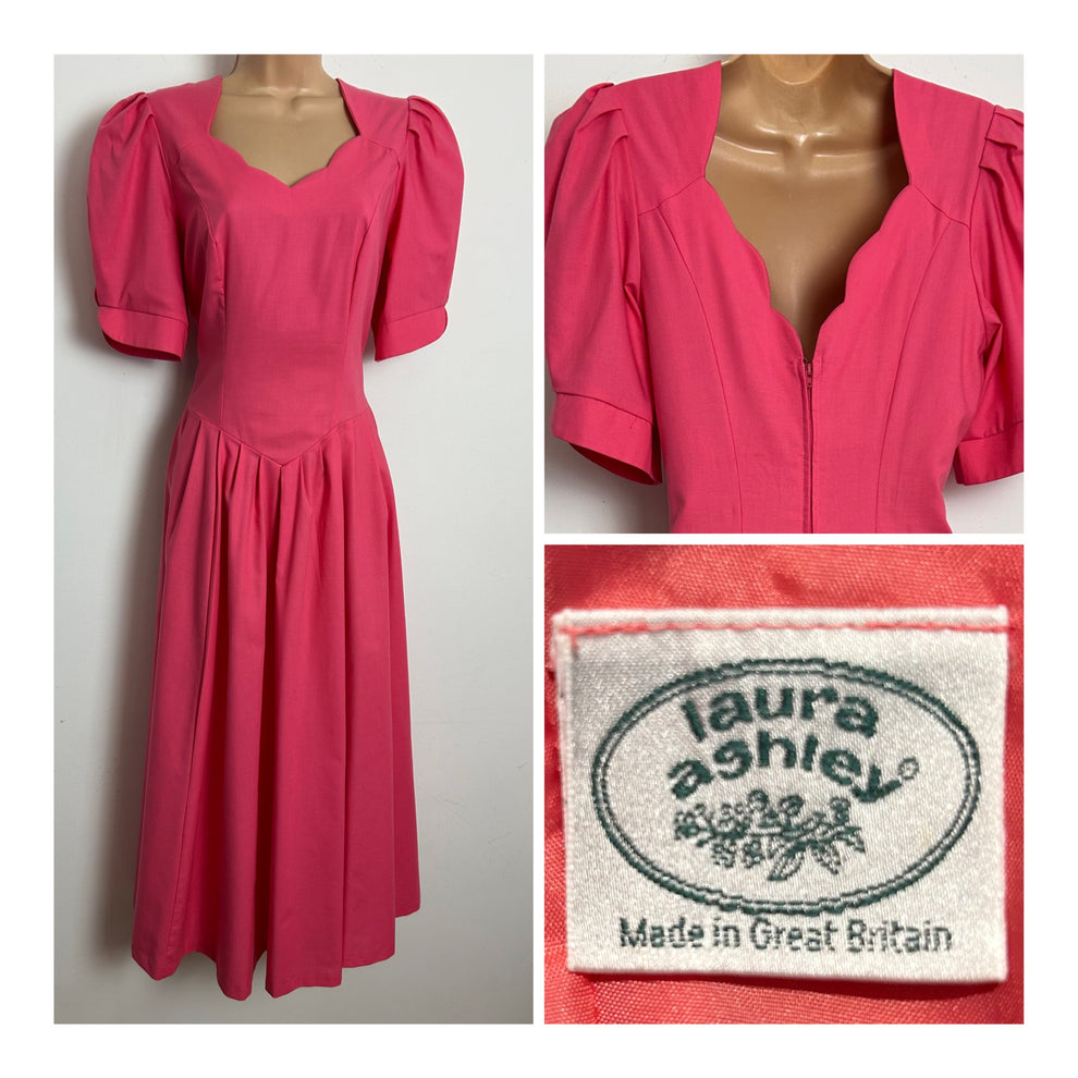 Vintage 1980s LAURA ASHLEY Size 10/12 (Size 14 On Label) Candy Pink 10 ...